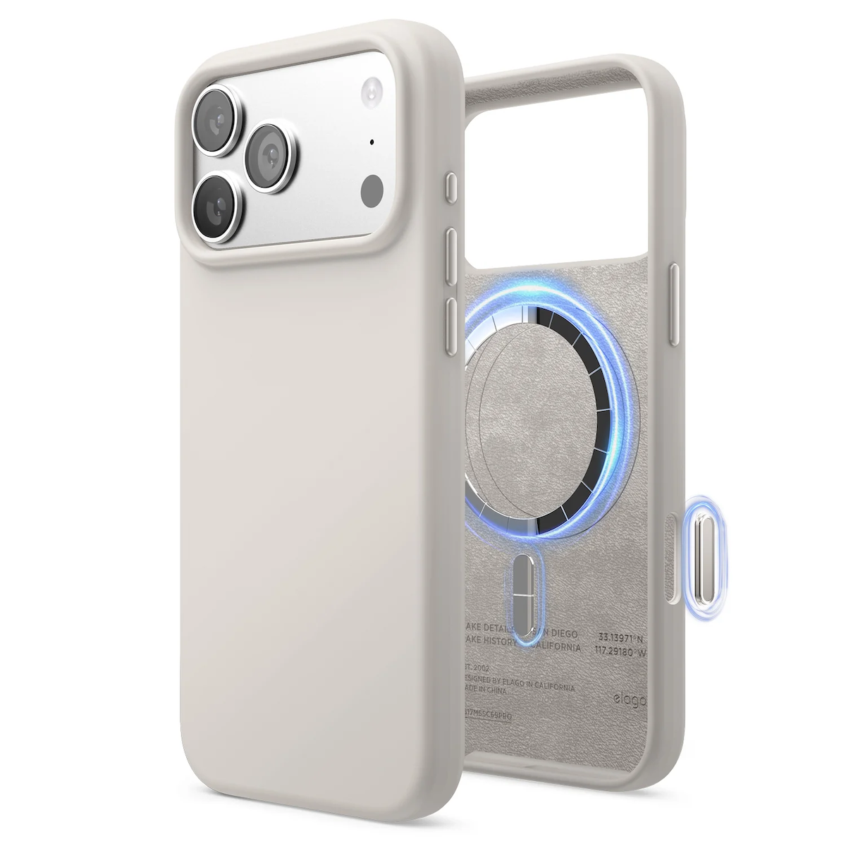 Elago Silicone MagSafe Compatible Case for iPhone 17 Pro - Stone - C&C